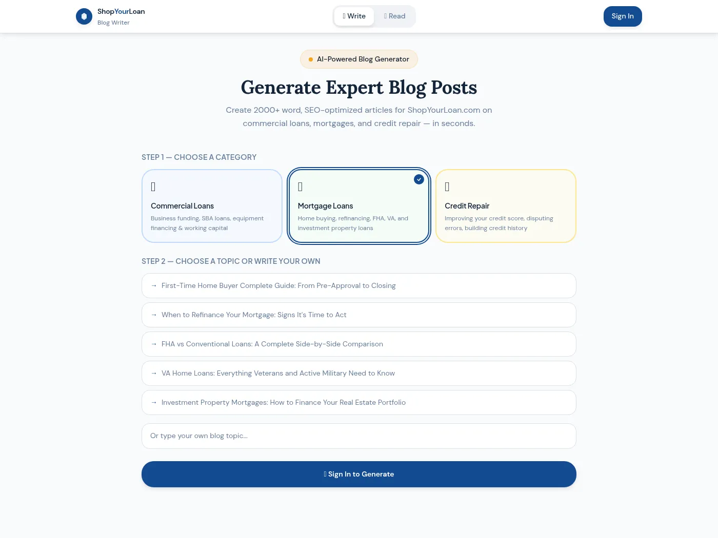 ShopYourLoan Blog Writer