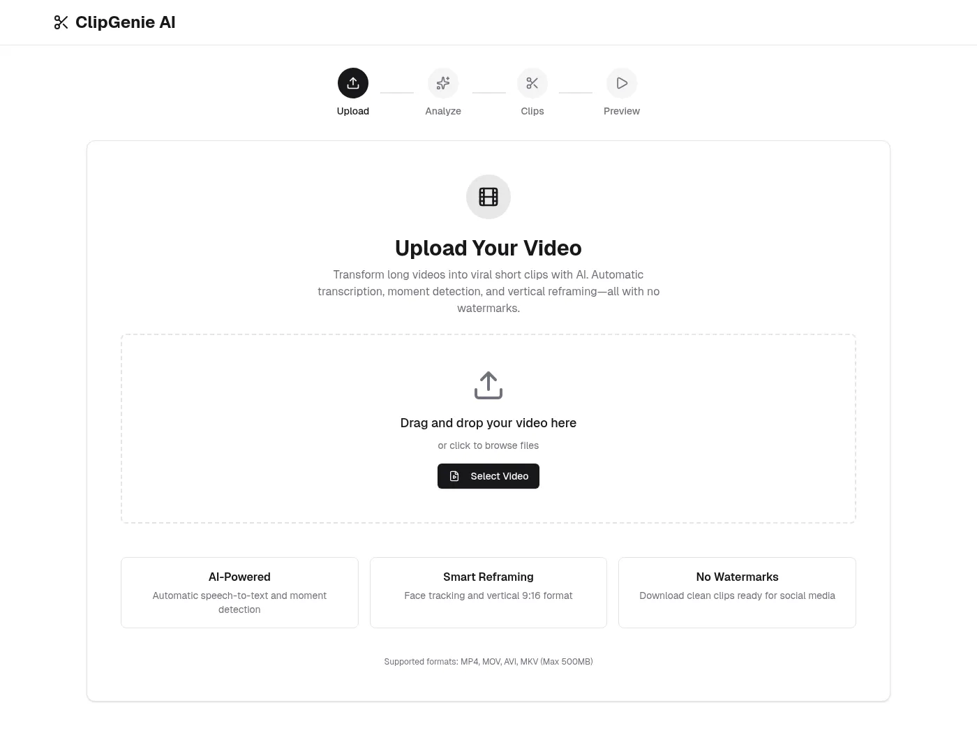 ClipGenie AI Shorts