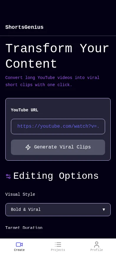 ShortsGenius AI Studio