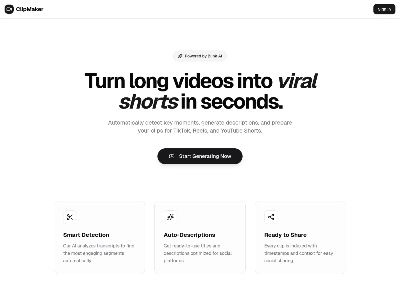 Shorts Clip Generator