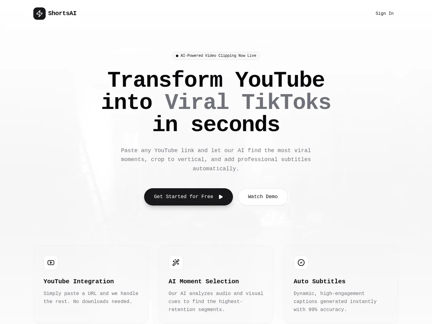 Shorts Generator AI