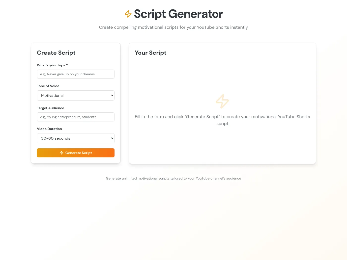 Shorts Script Generator