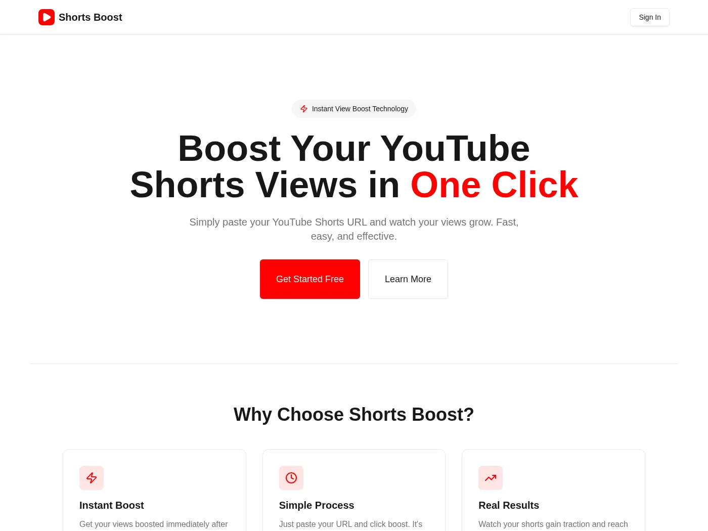 Shorts Boost Site