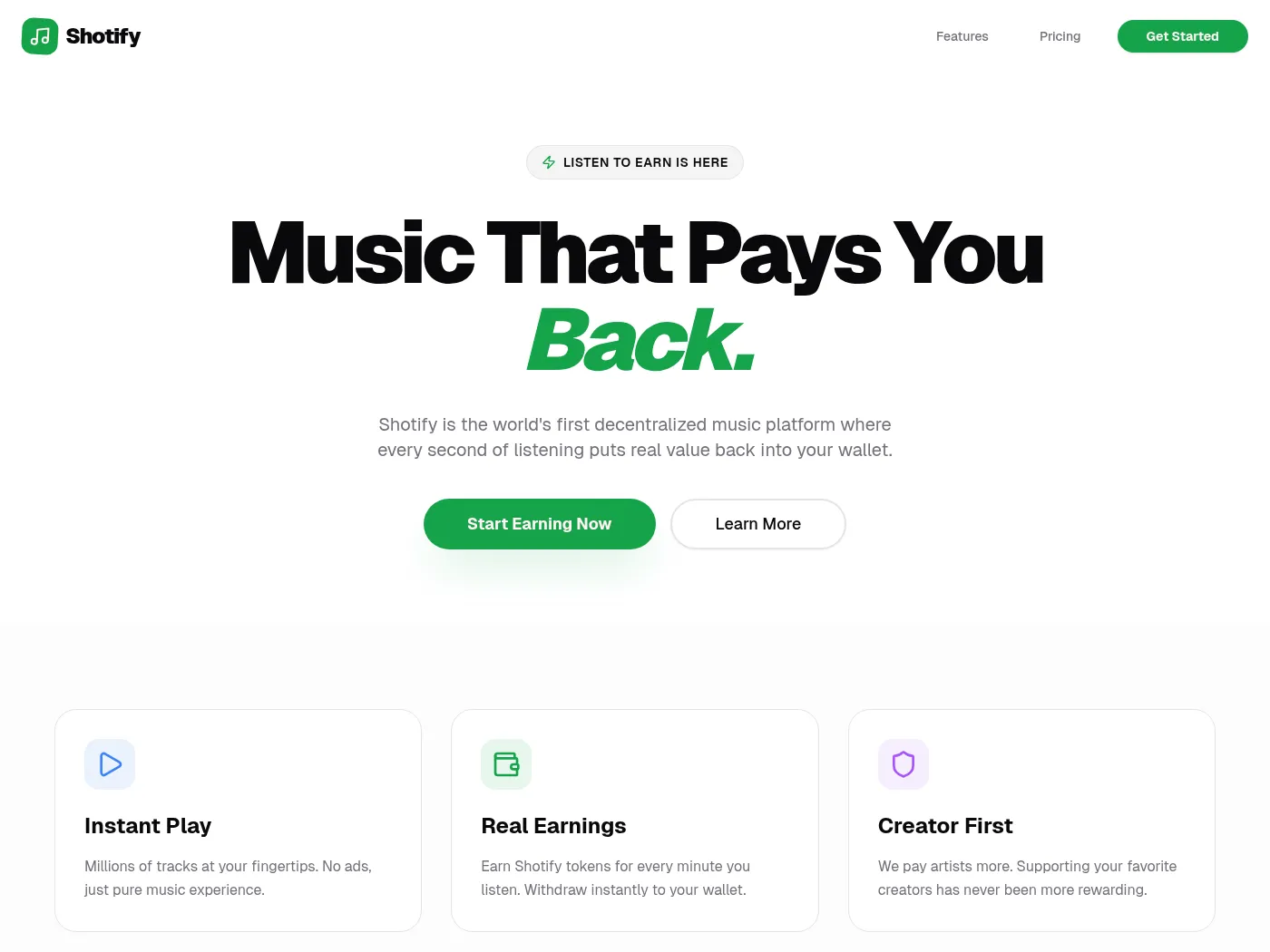Shotify Earn & Listen