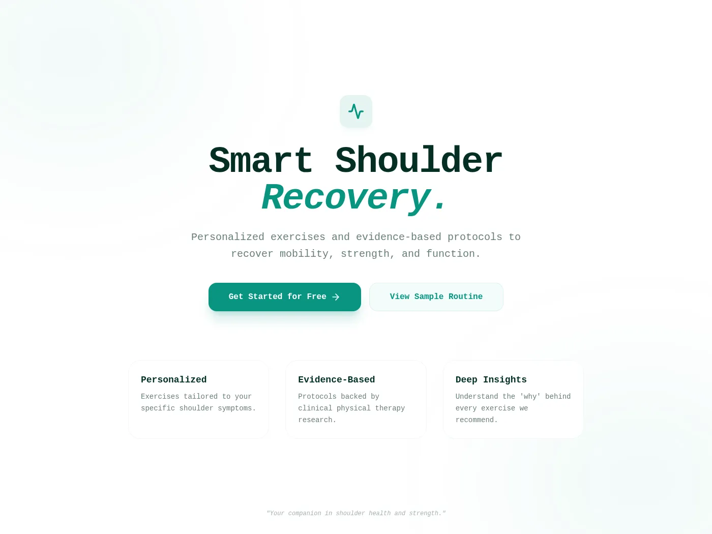 Shoulder Rehab Agent