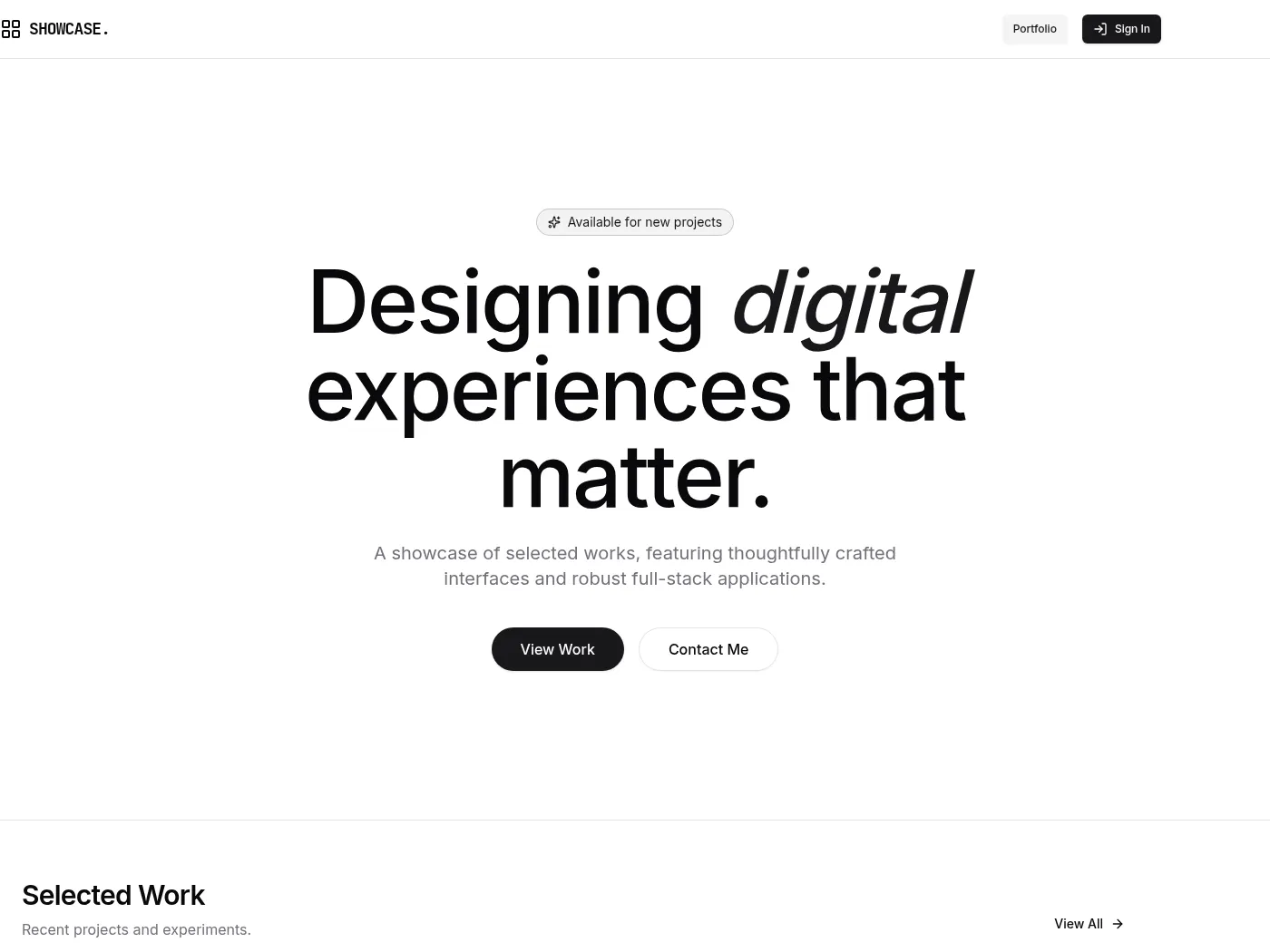 Showcase Portfolio
