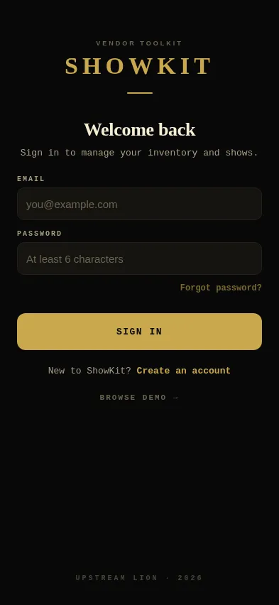 ShowKit Vendor Mobile