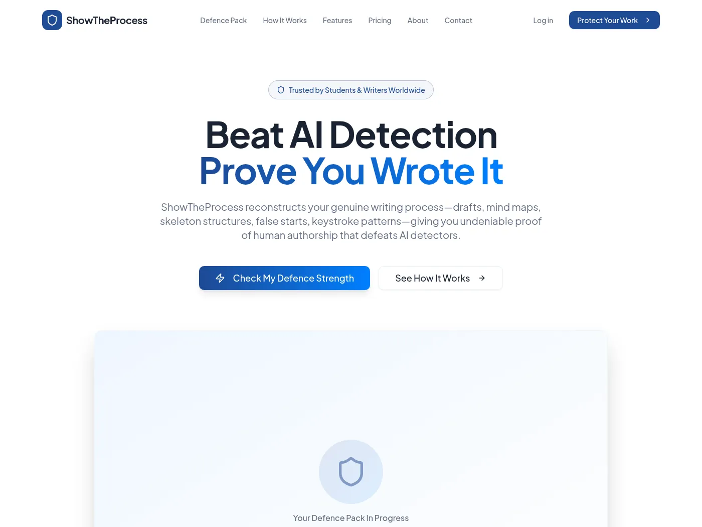 ShowTheProcess – AI Humaniser Website for Proving Authenticity in Writing