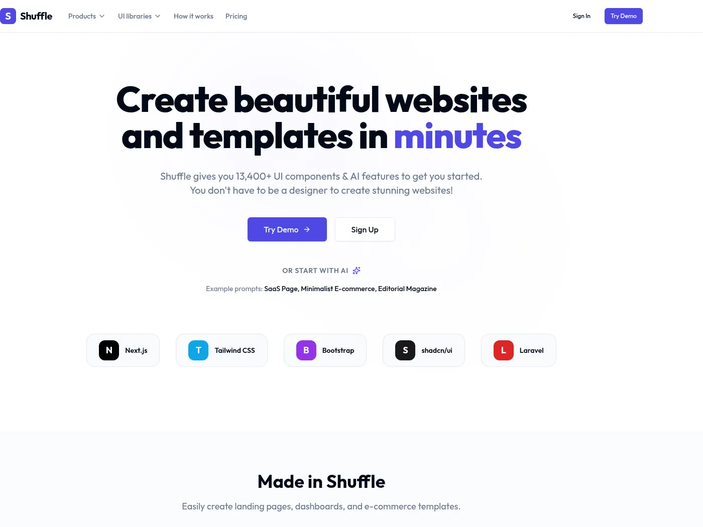 Shuffle.com Clone