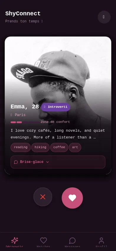 ShyConnect Dating App