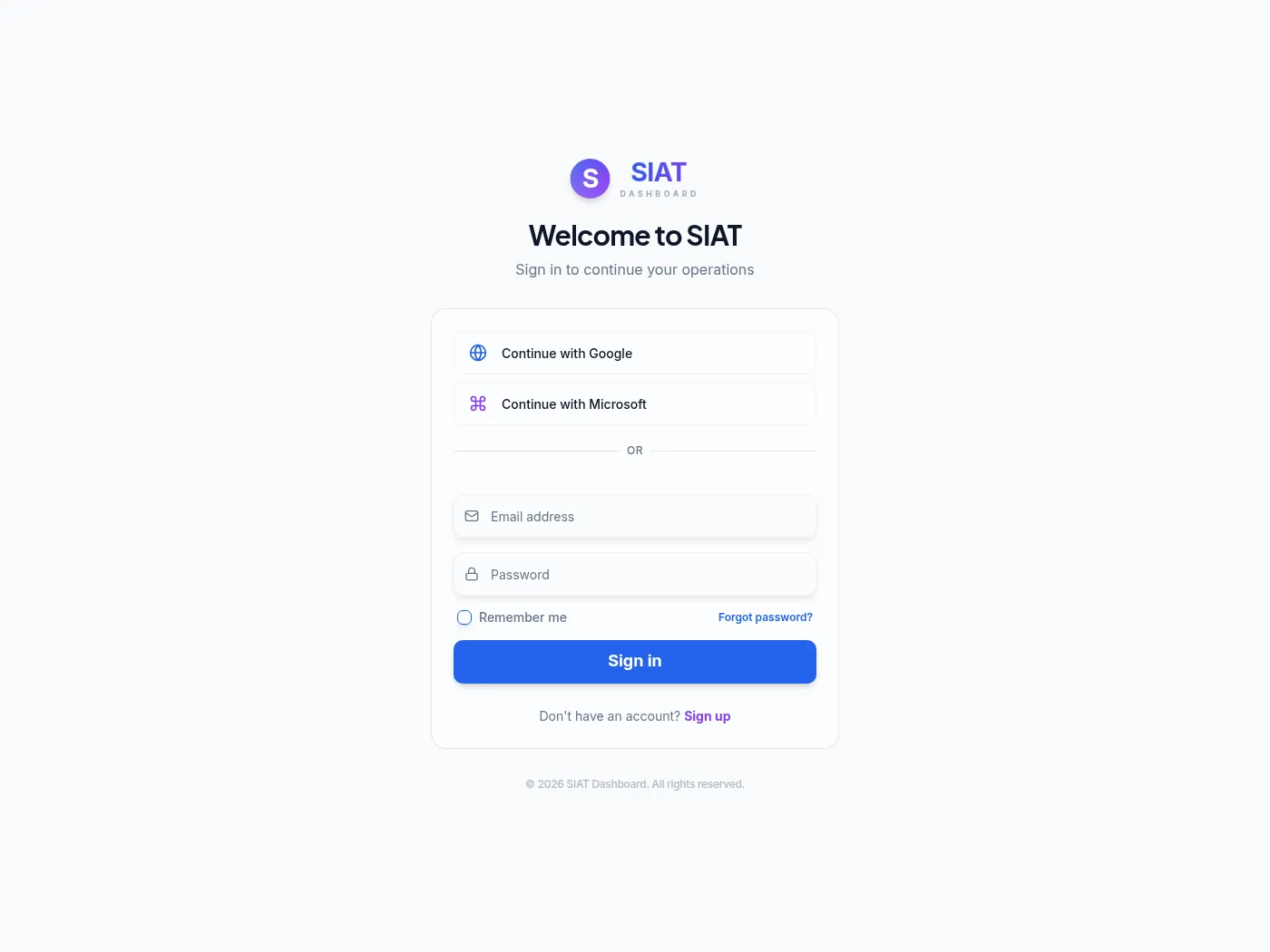 SIAT Dashboard Clone