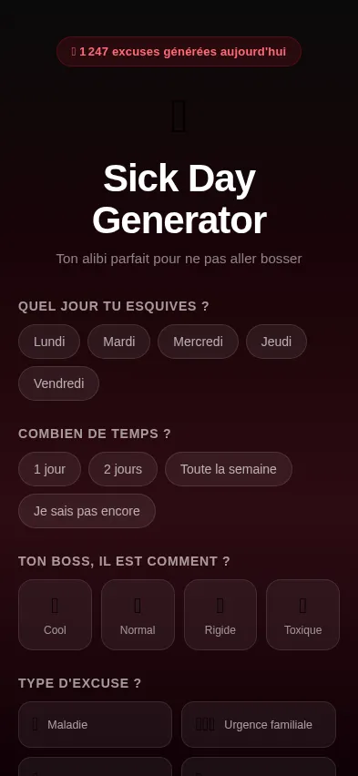 Sick Day Generator