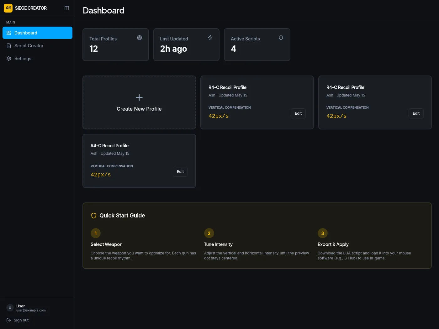 Siege Script Creator