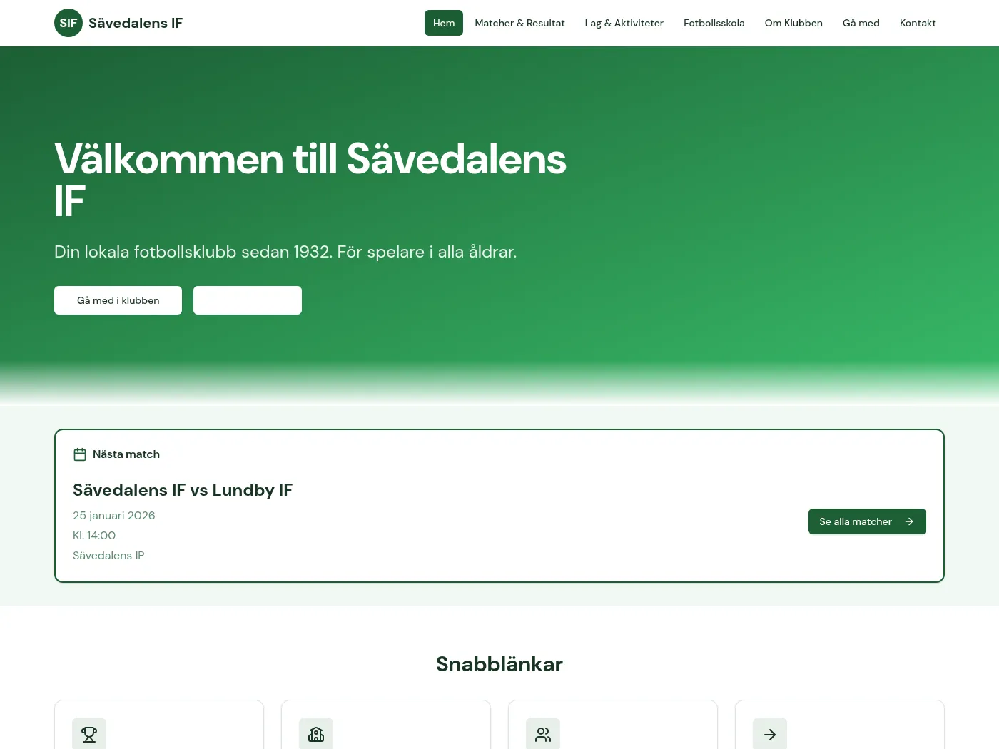 Sävedalens IF Club Site