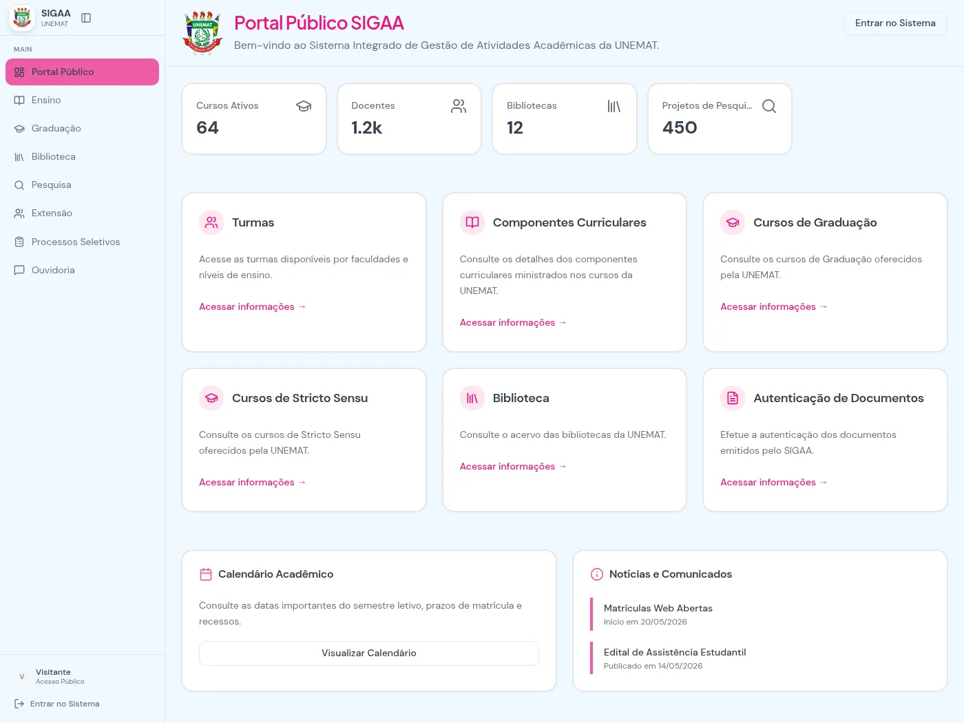 SIGAA Unemat Redesign