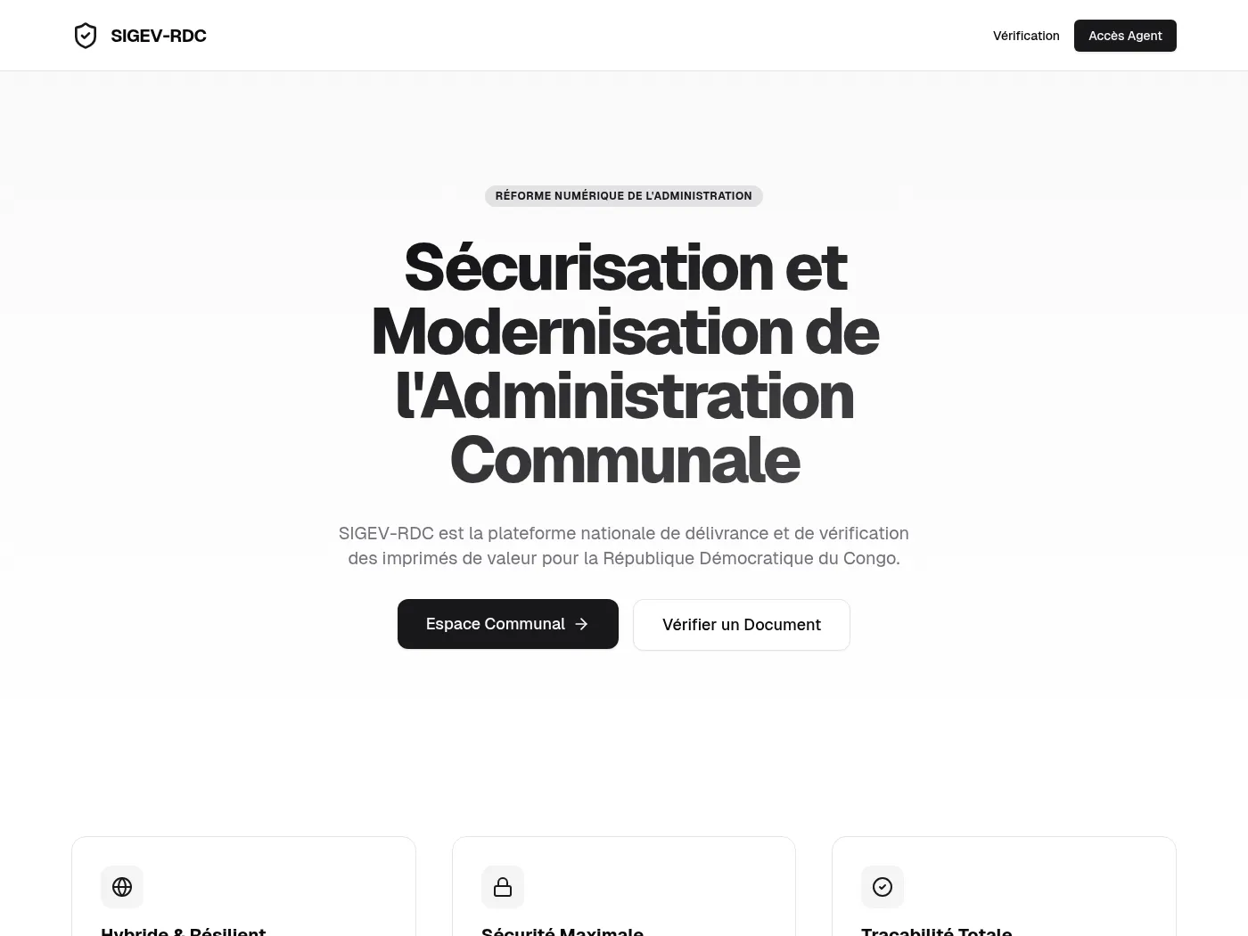 SIGEV-RDC Admin Secure Suite