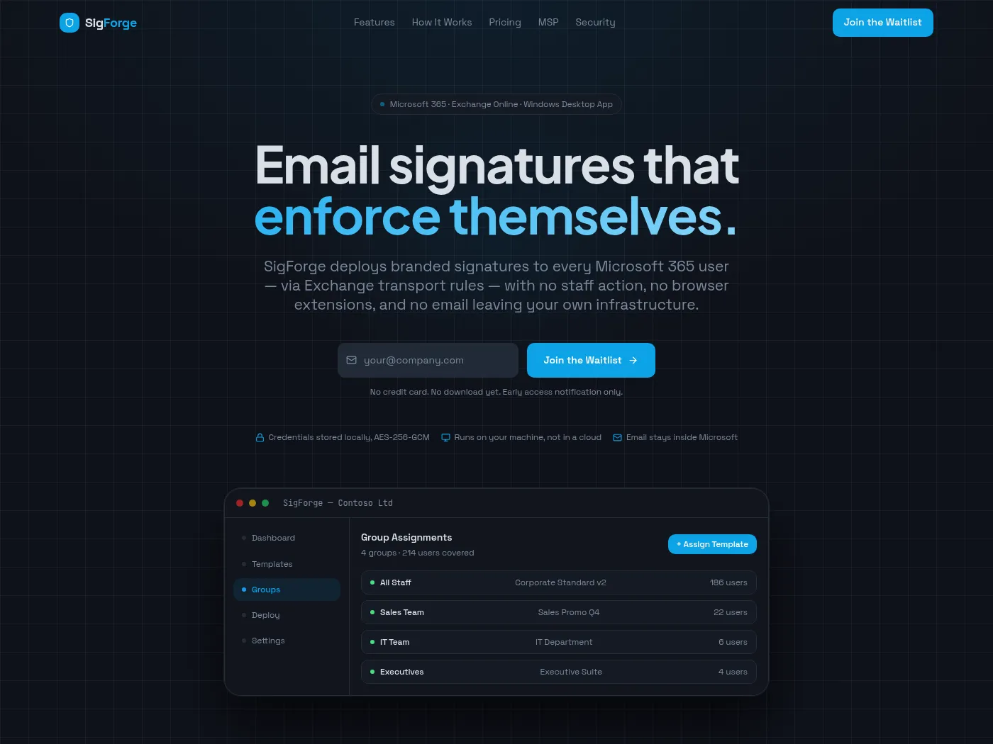 SigForge Landing Page