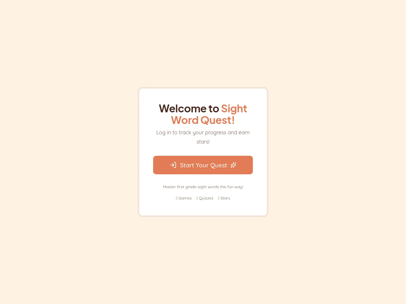 Sight Words Memory App