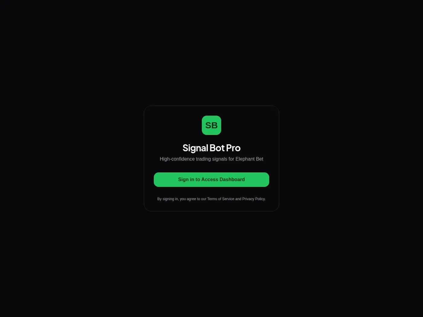 Signal Bot Pro Dashboard