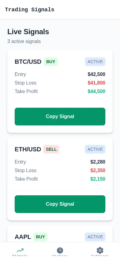 Signal Copy Trader