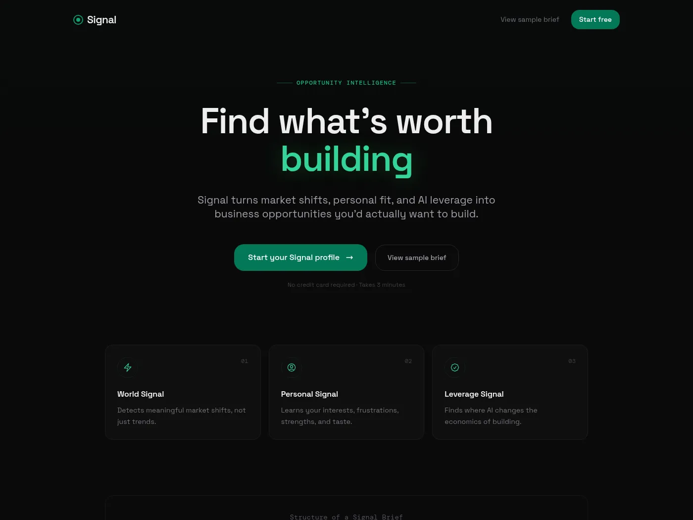 Signal Opportunity Intelligence