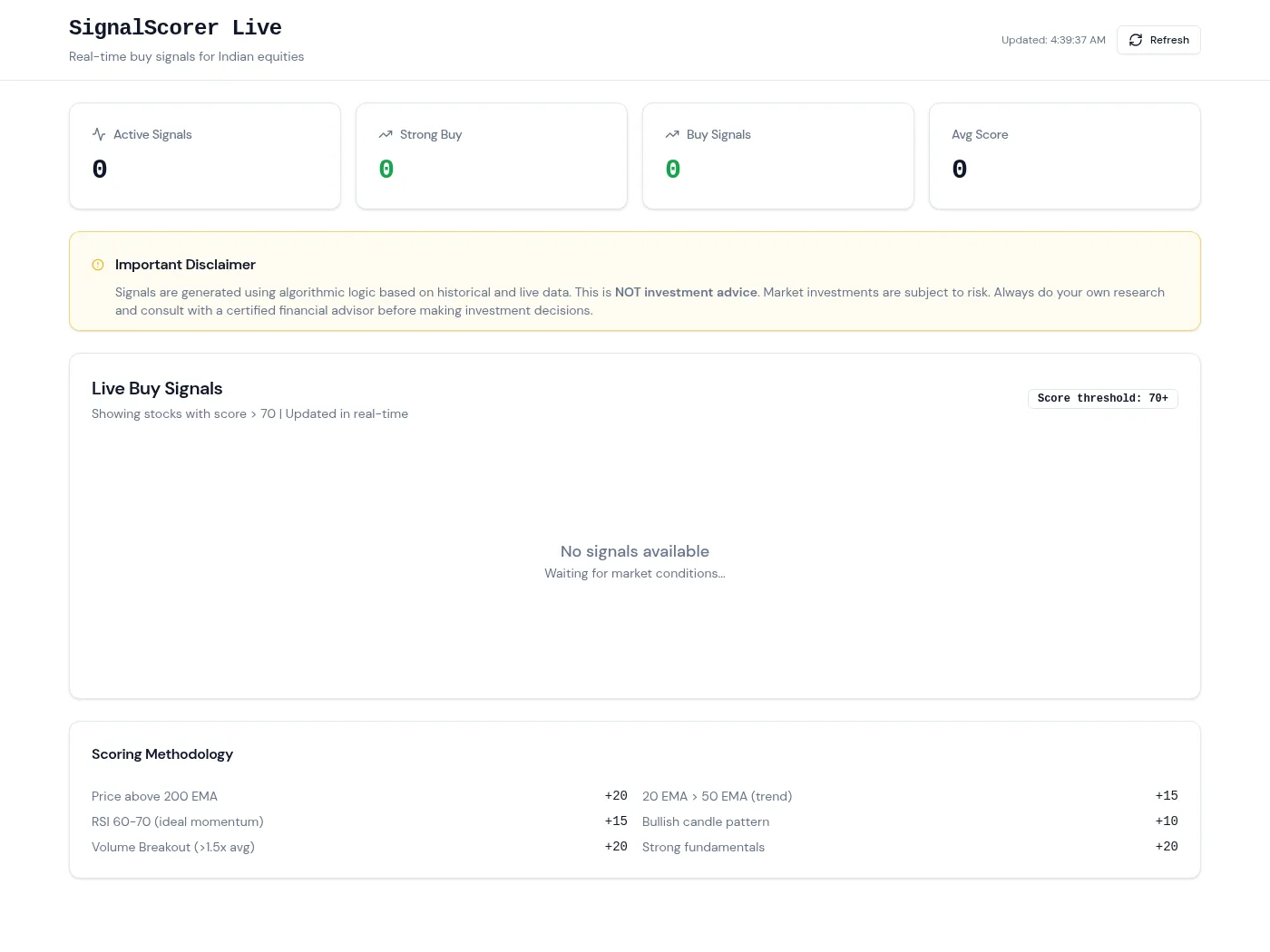 SignalScorer Live