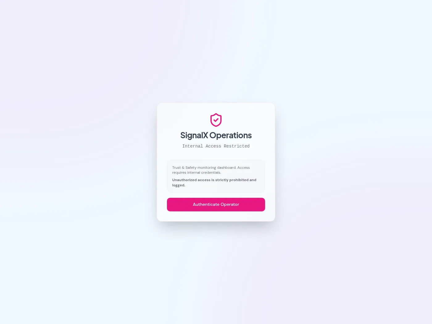 SignalX Ops Dashboard