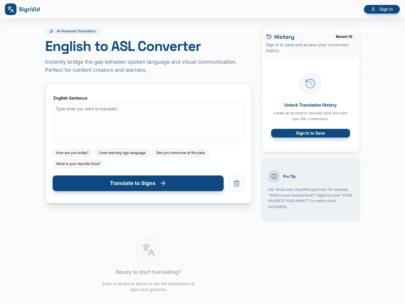 SignVid Converter