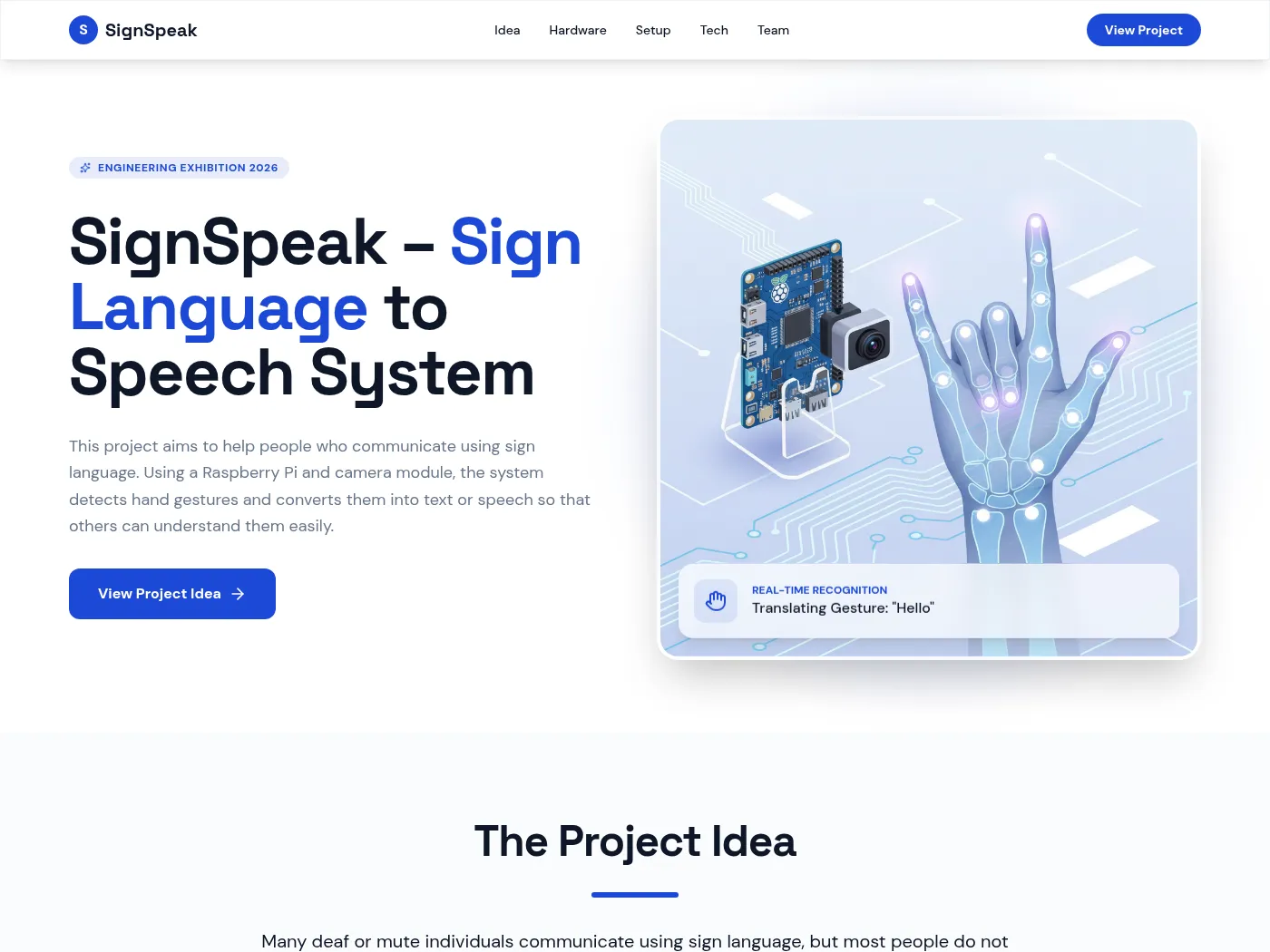 SignSpeak Project Showcase