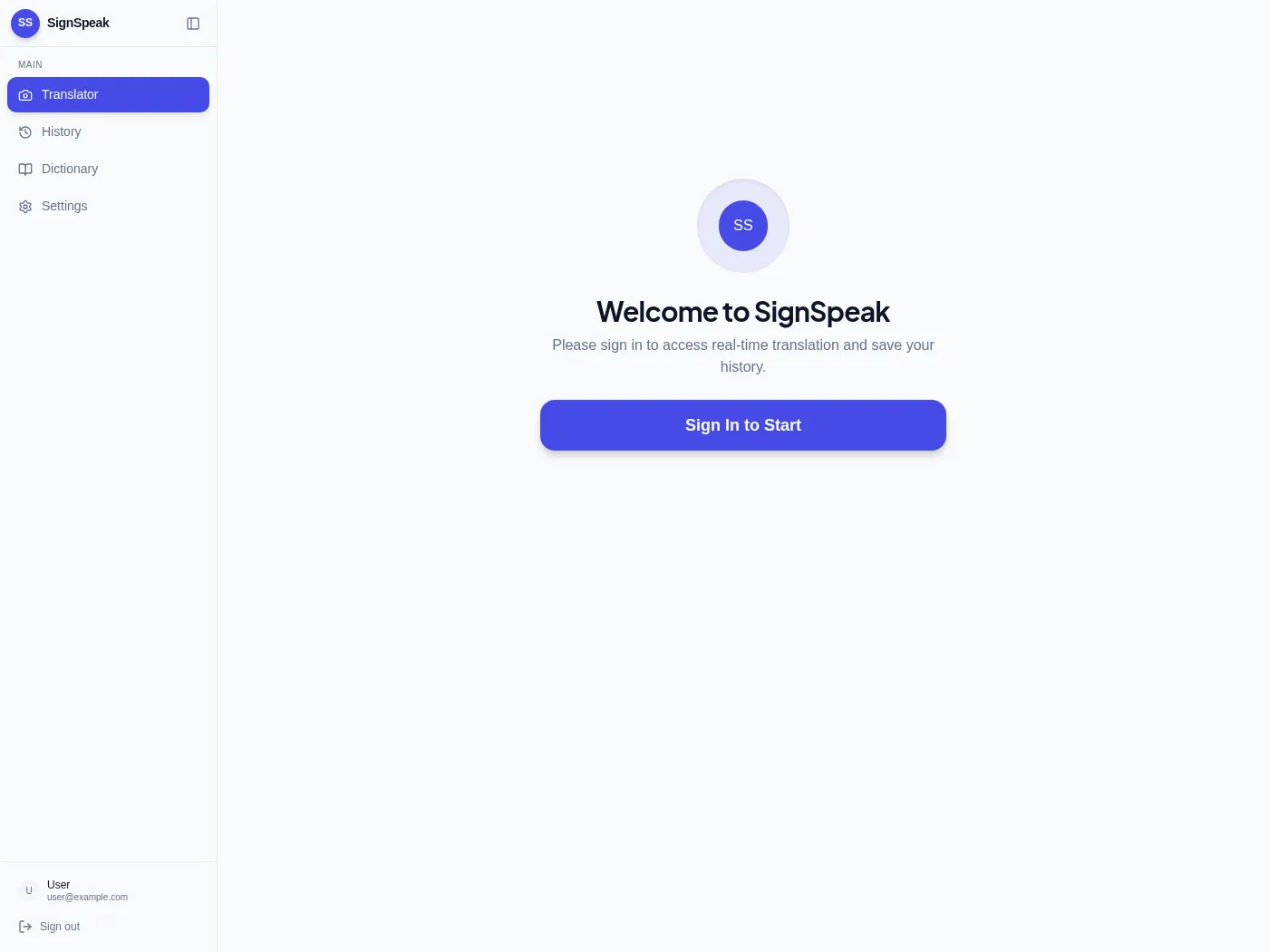 SignSpeak Live Translate