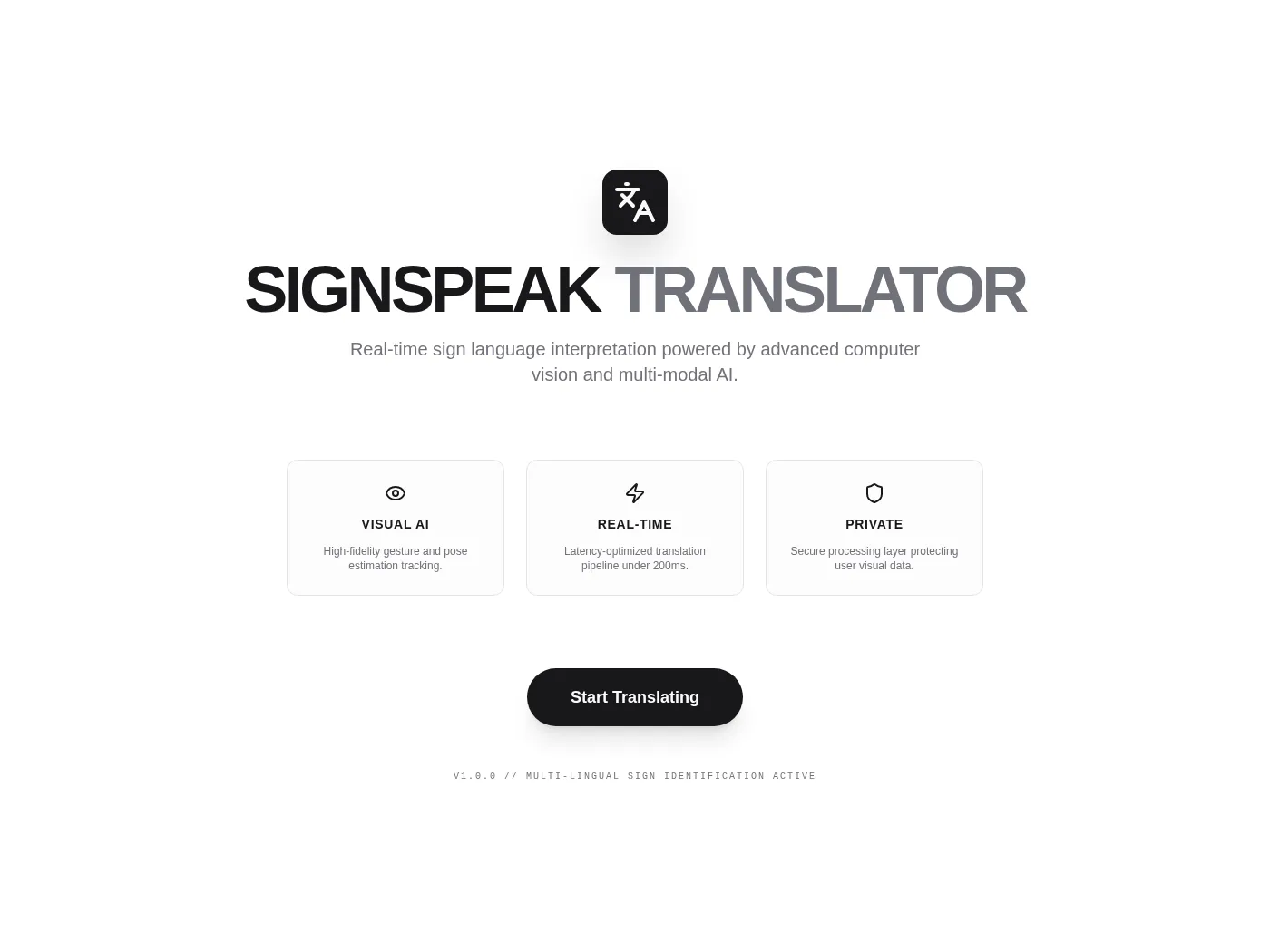 SignSpeak Translator