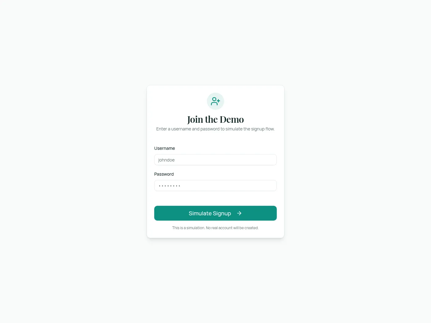 Simple Signup Demo