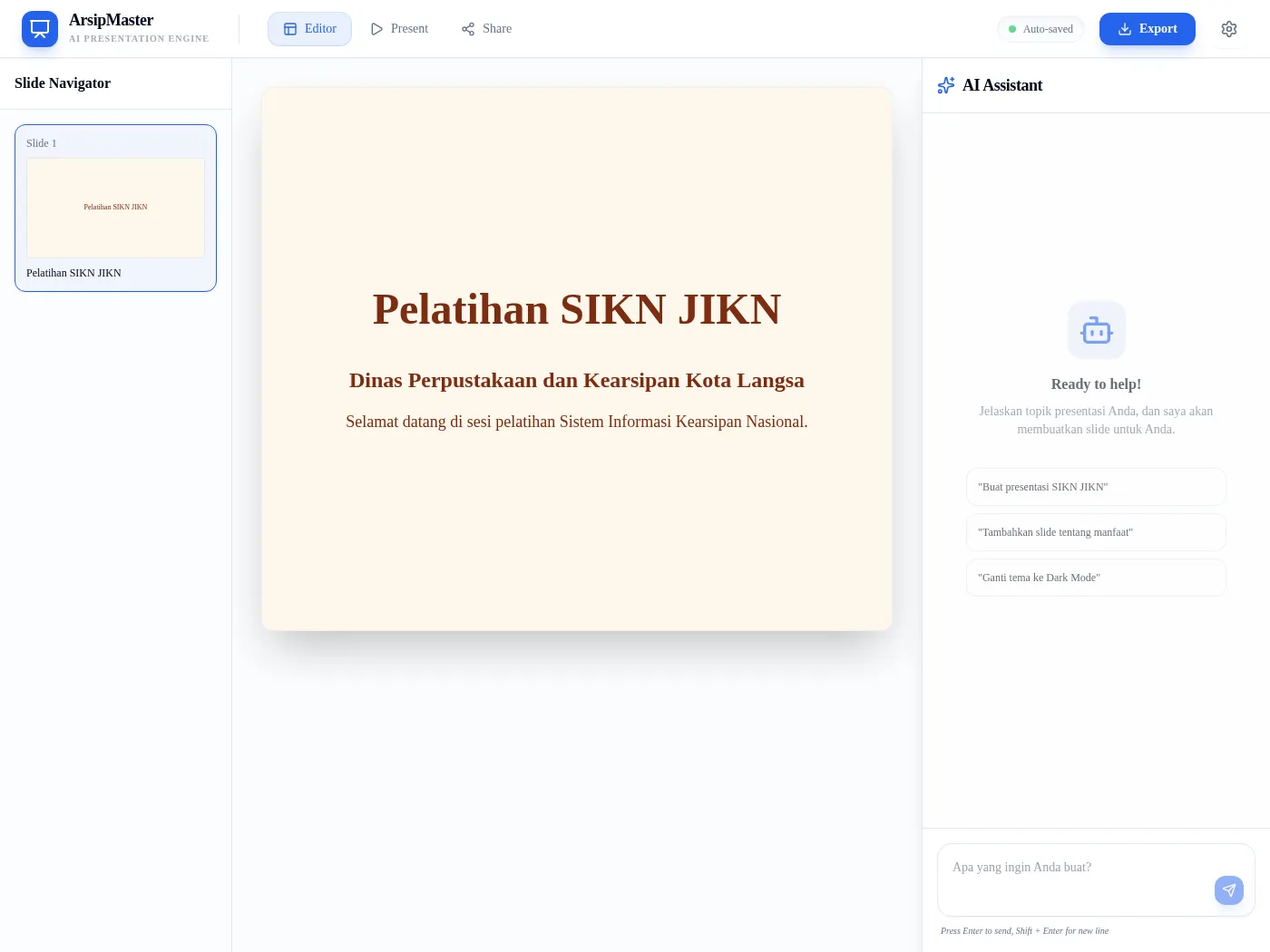 SIKN JIKN Training Slides