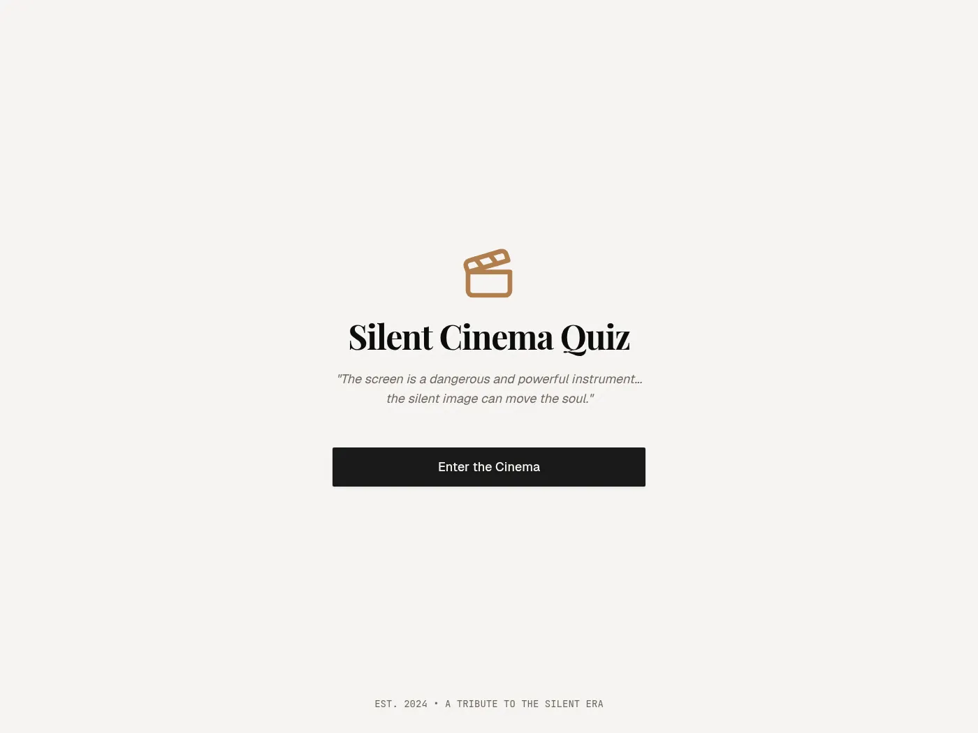 Silent Cinema Quiz