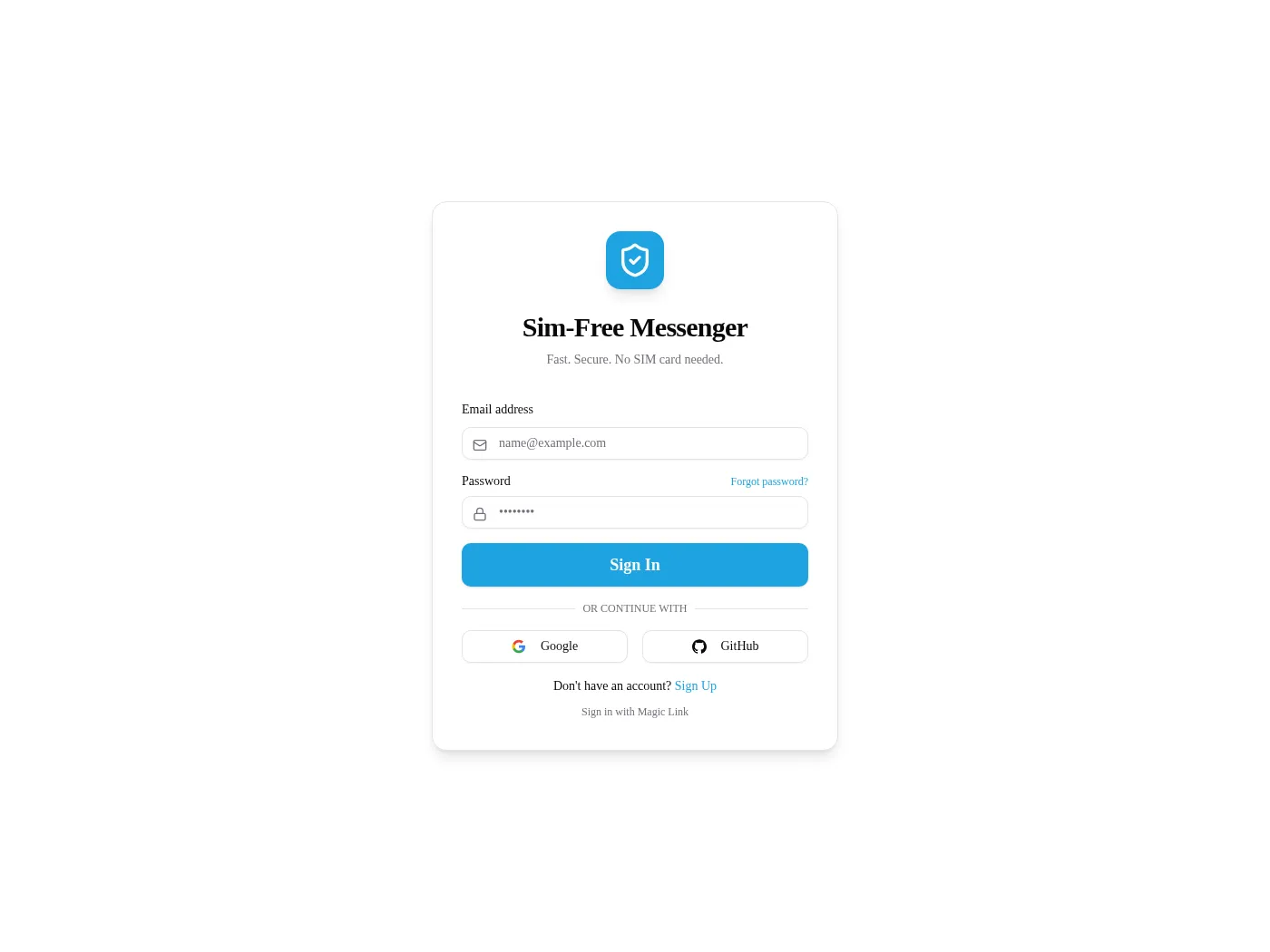 Sim-Free Messenger