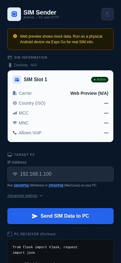SIM Sender Android App