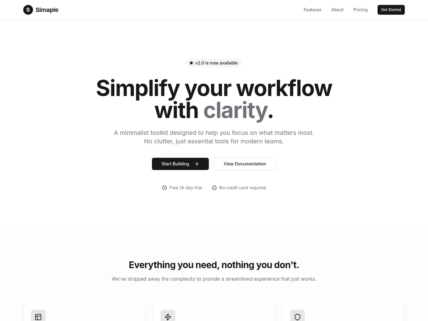 Simaple Landing Page
