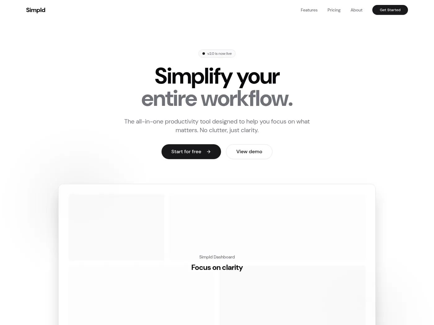 Simpld Landing Page