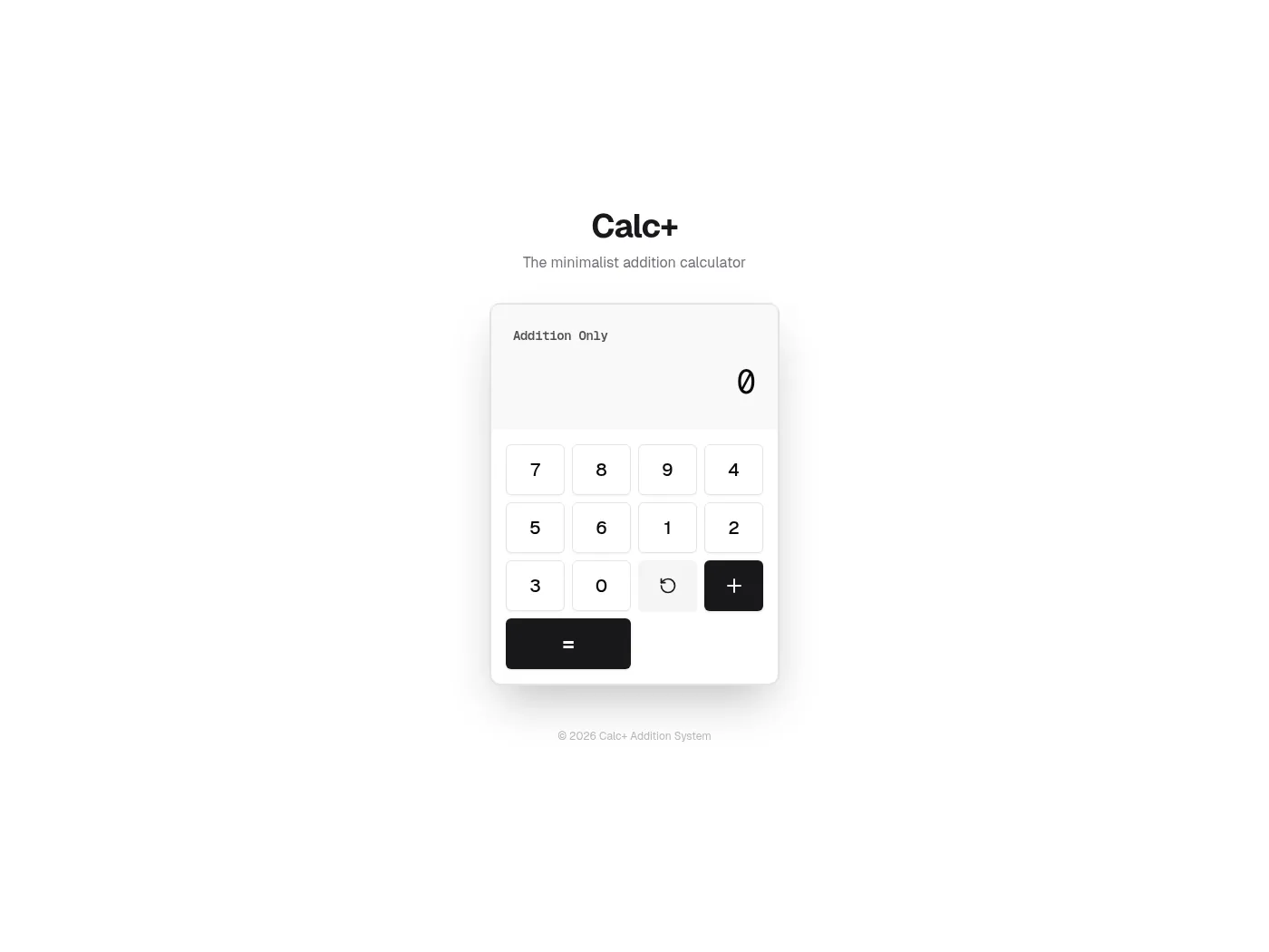 Simple Addition Calc