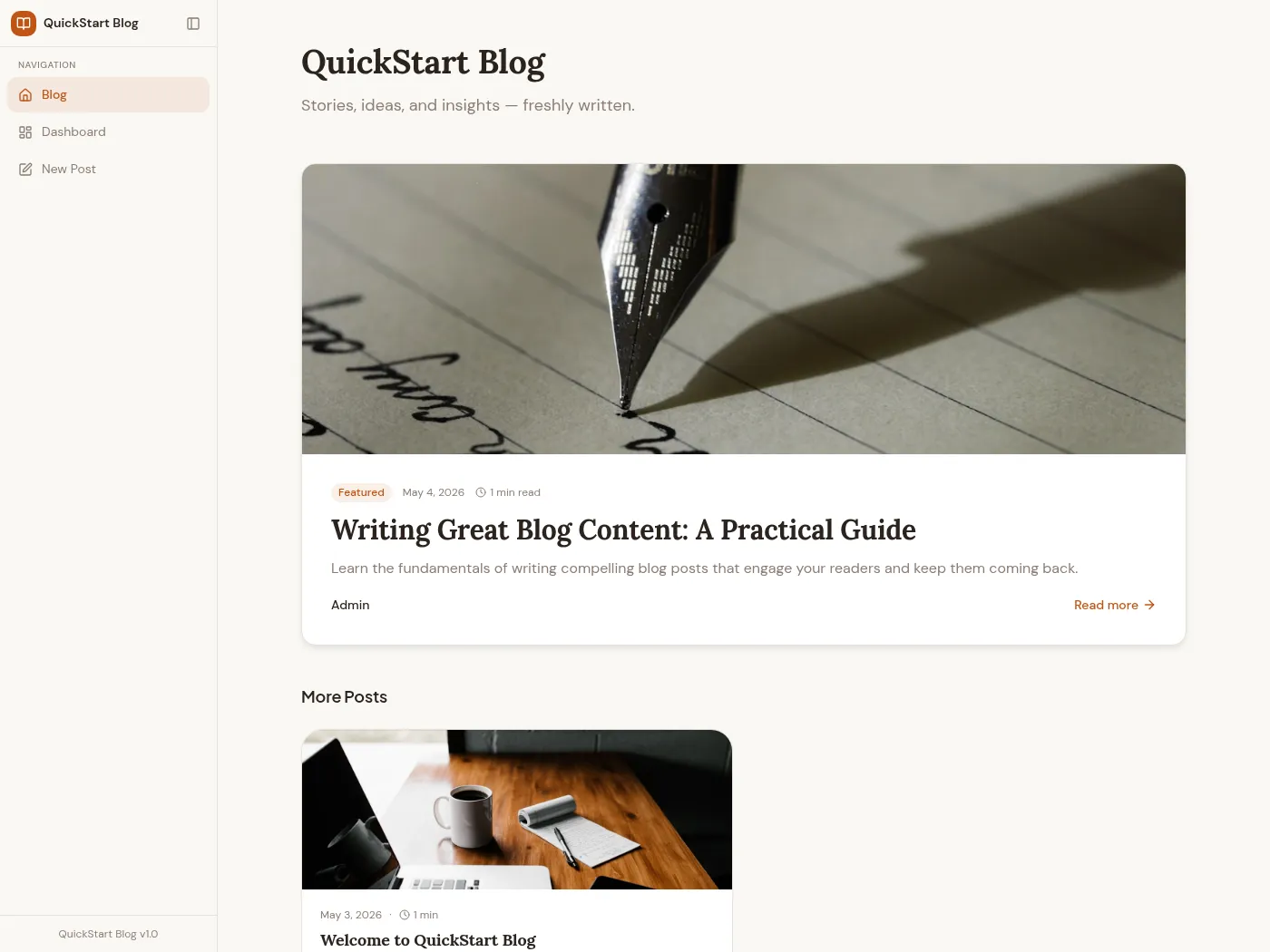 QuickStart Blog