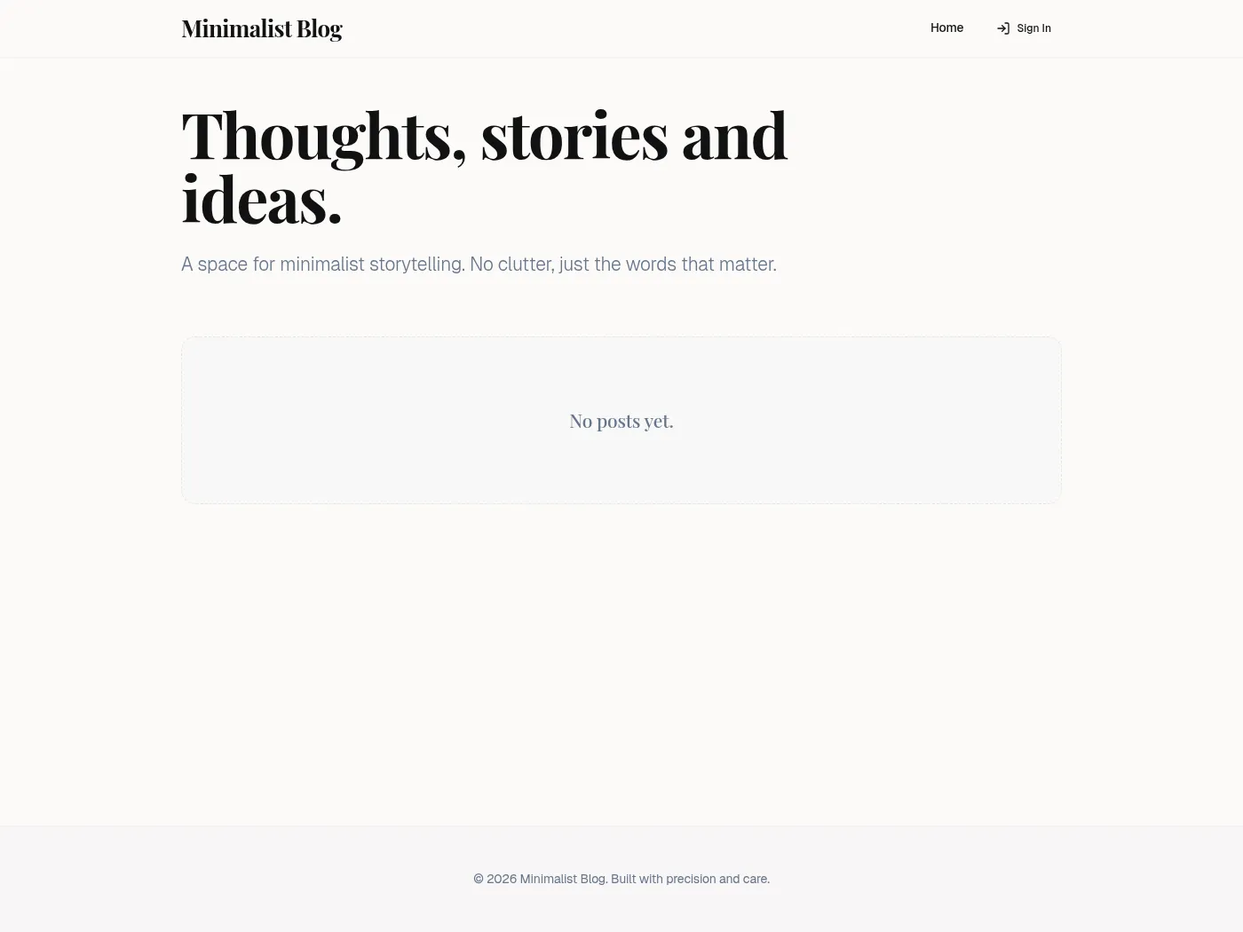 Minimalist Blog Platform