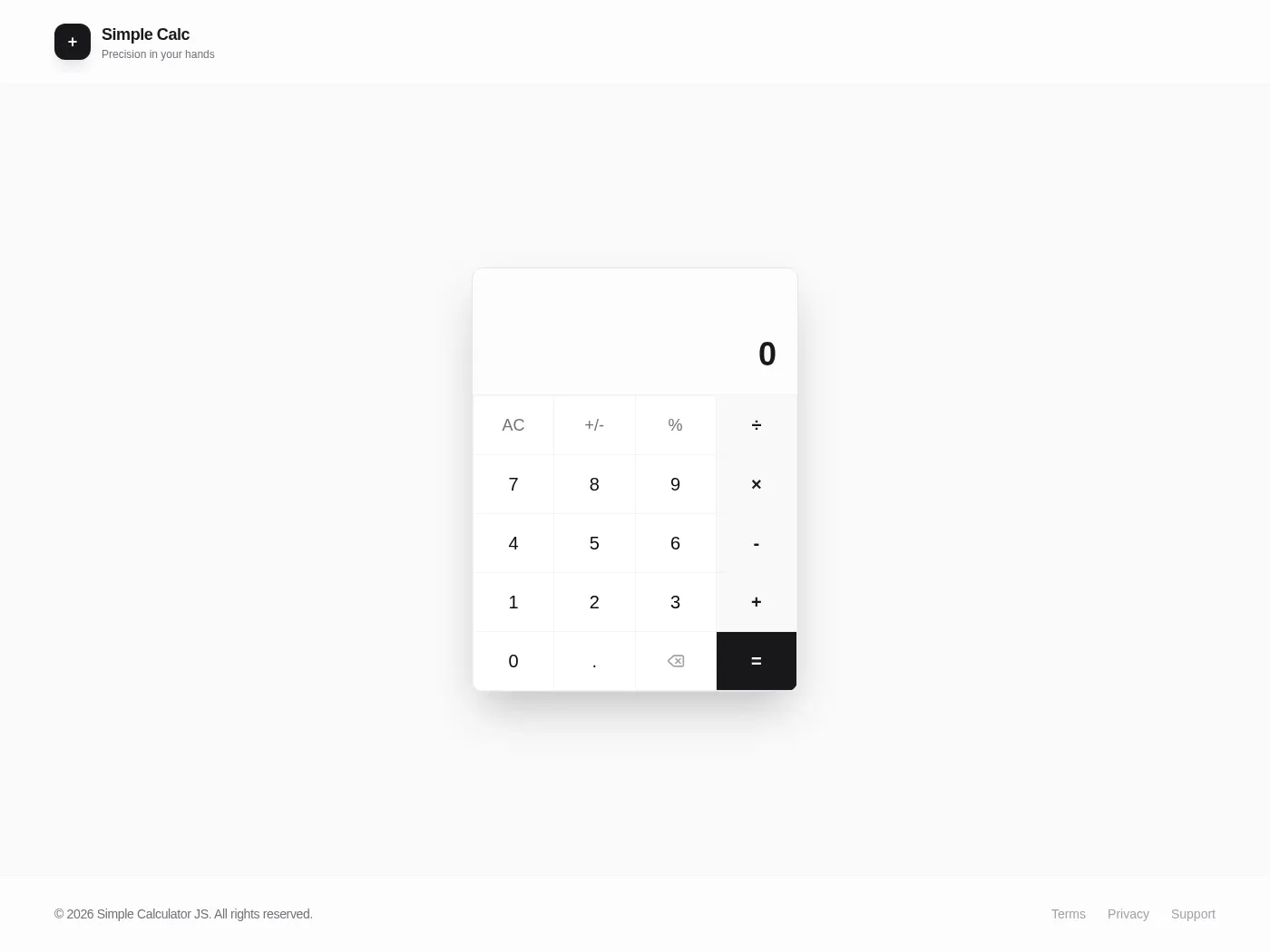 Simple Calculator JS