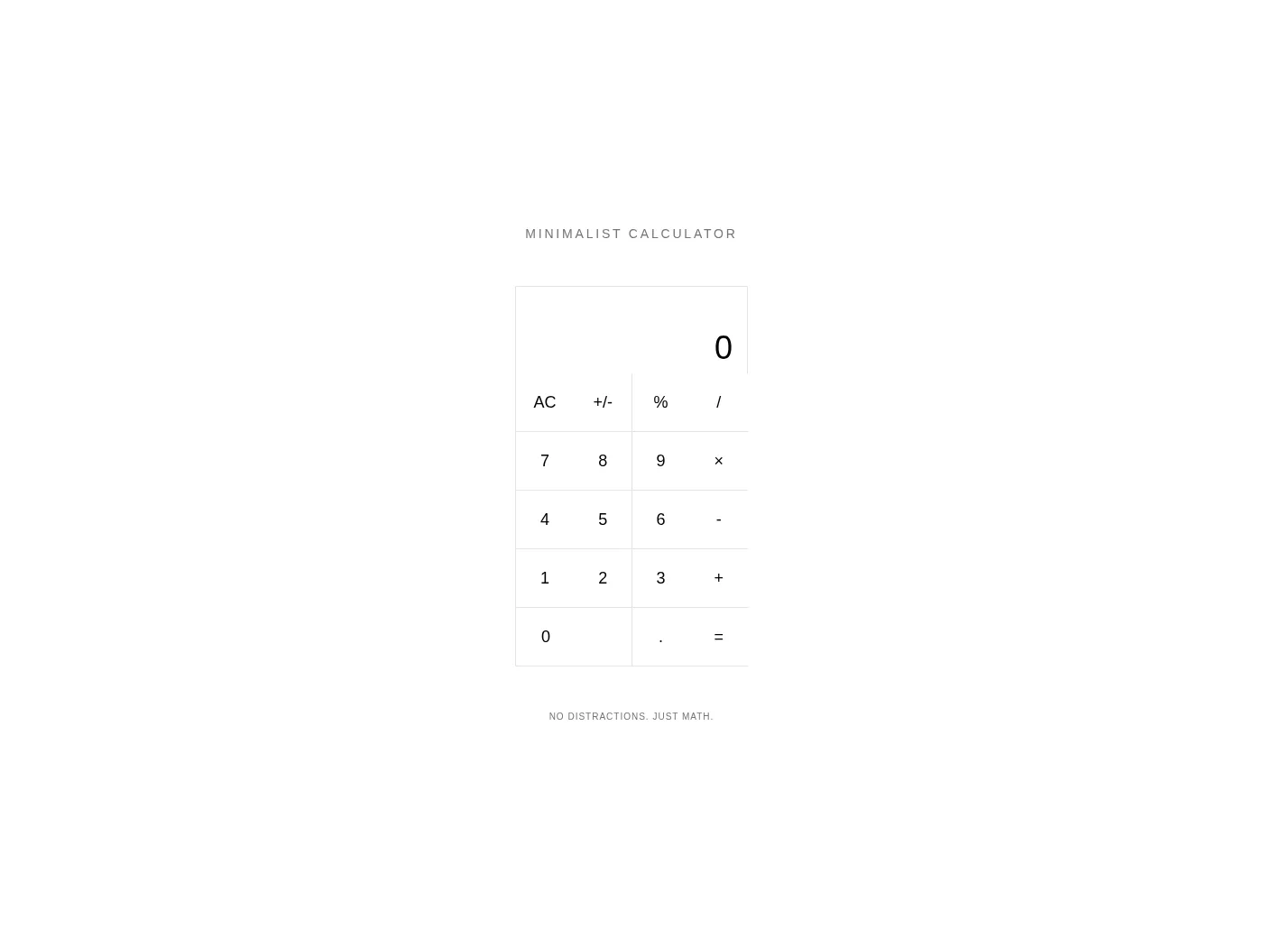 Minimalist Calc Site