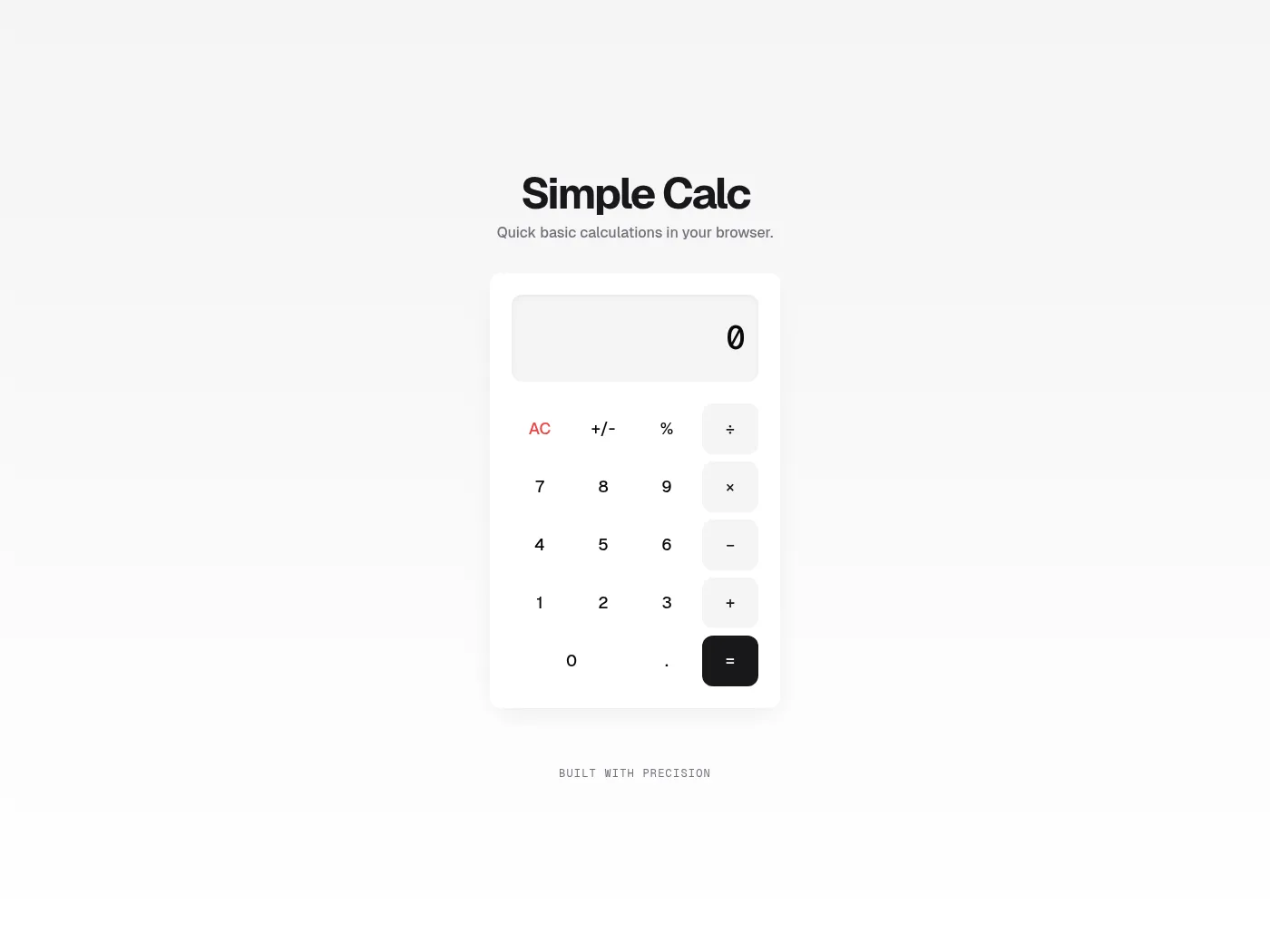 Simple Calc Web