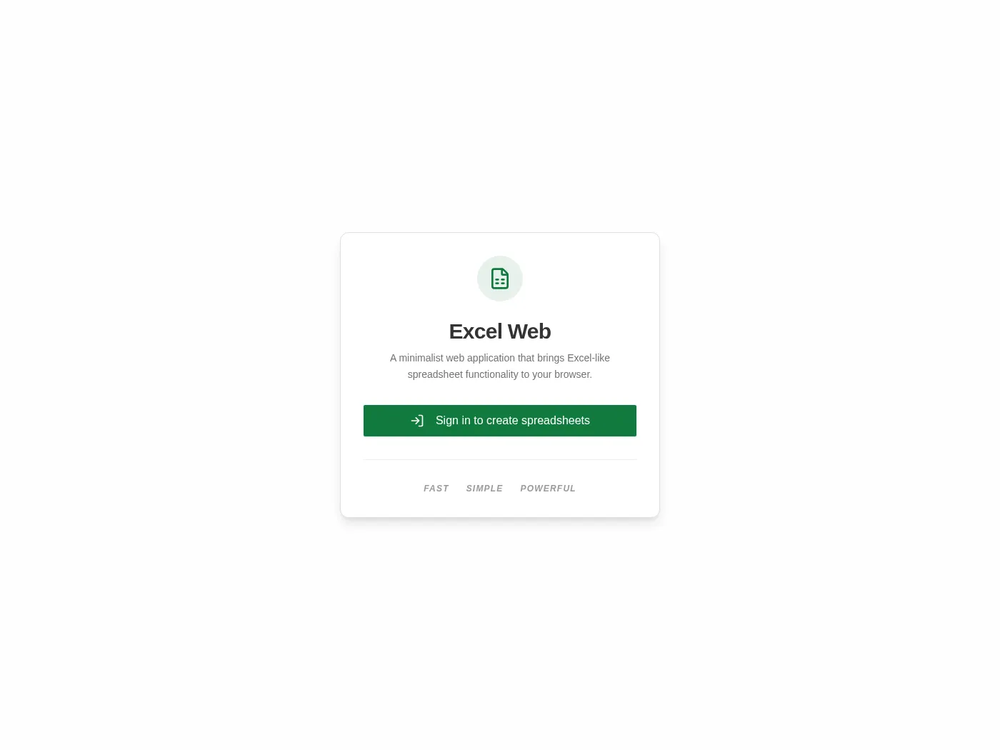 Simple Excel Web