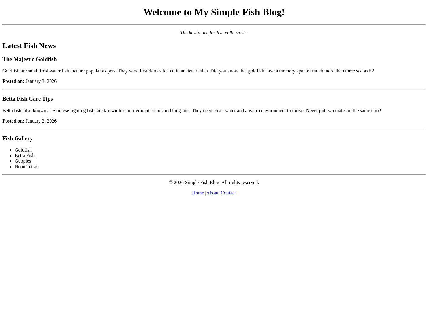 Simple Fish Blog