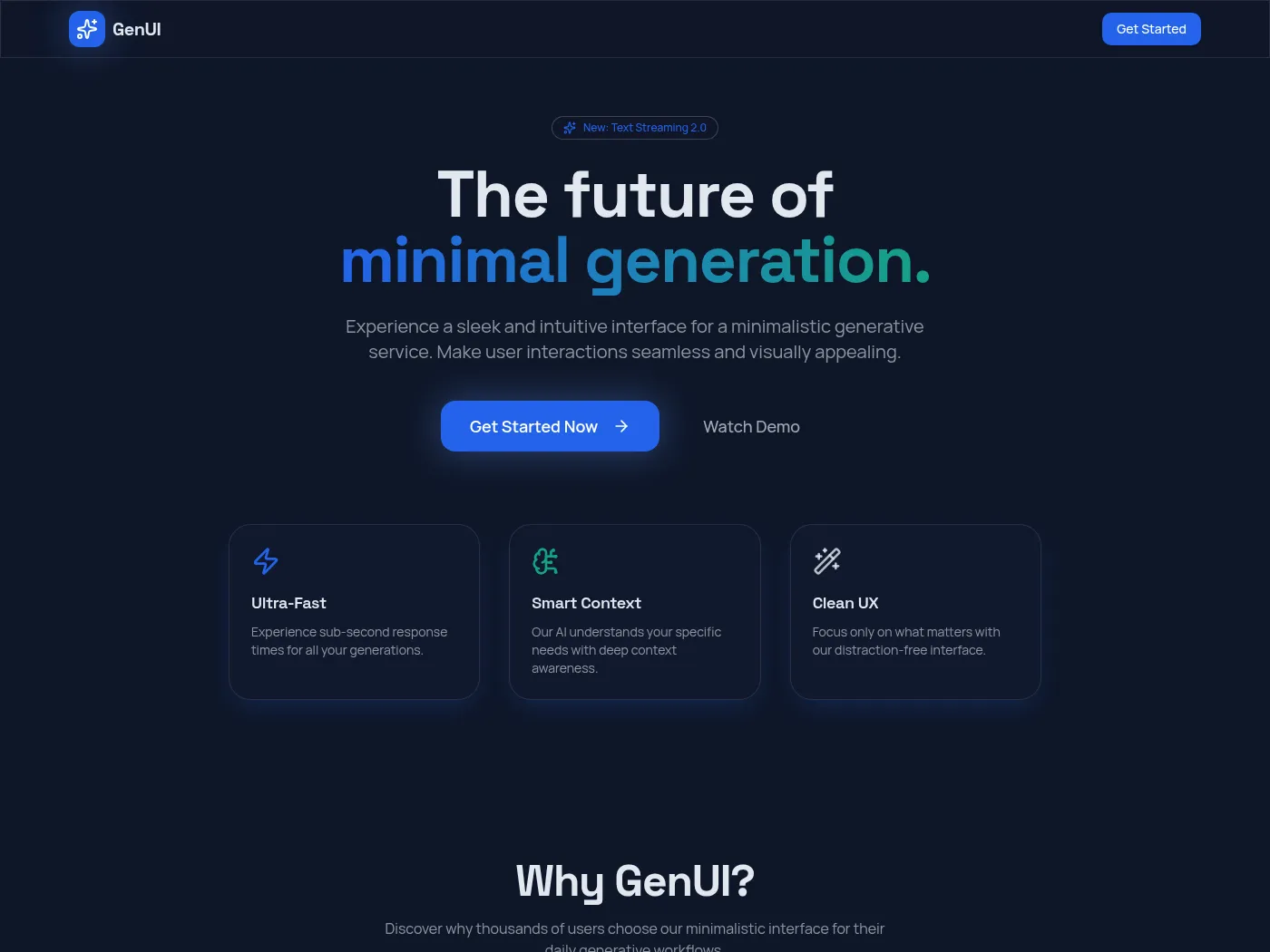 Simple Gen UI/UX
