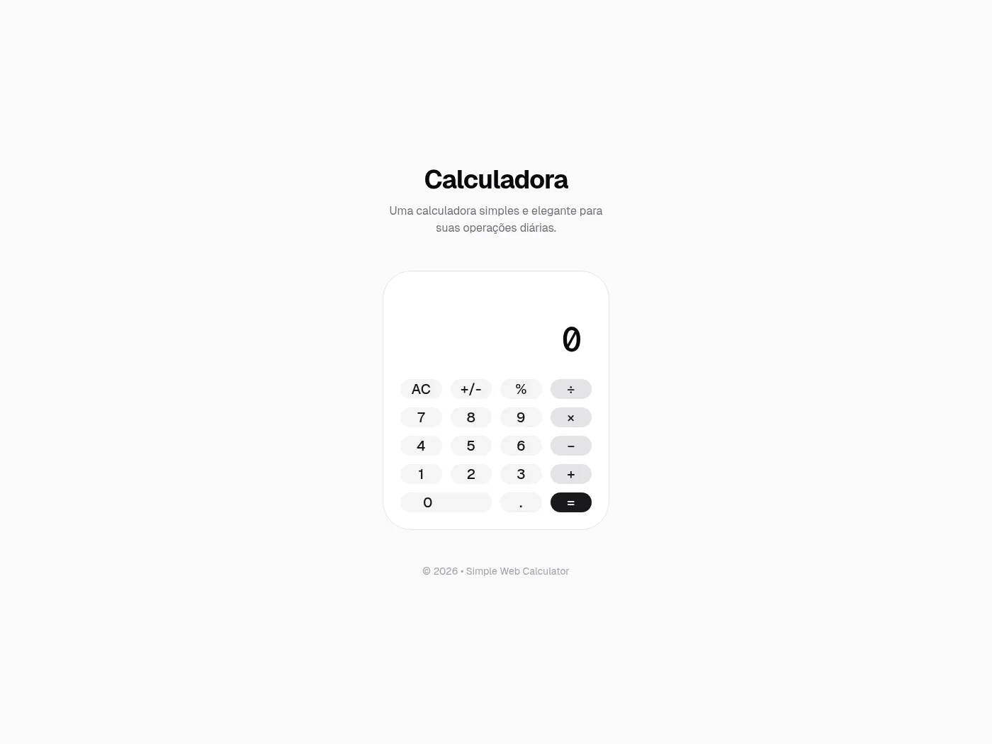 Simple Web Calculator
