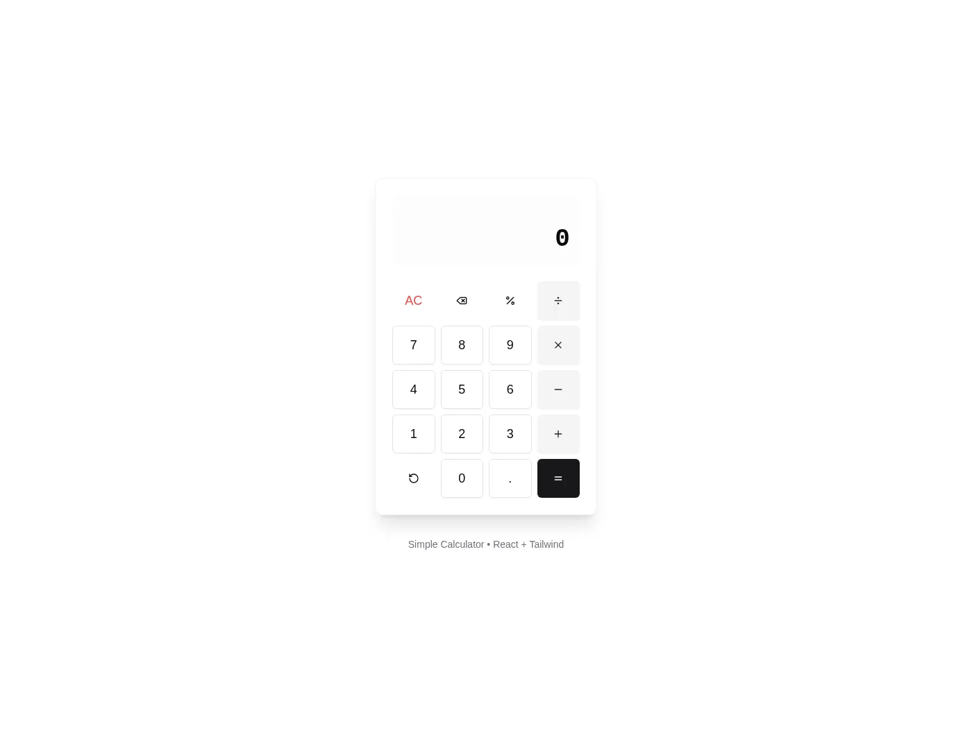HTML Simple Calculator