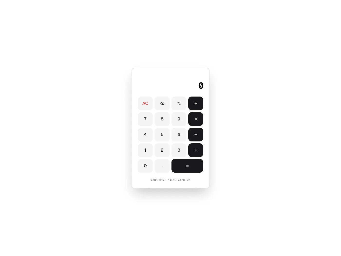 Mini HTML Calculator